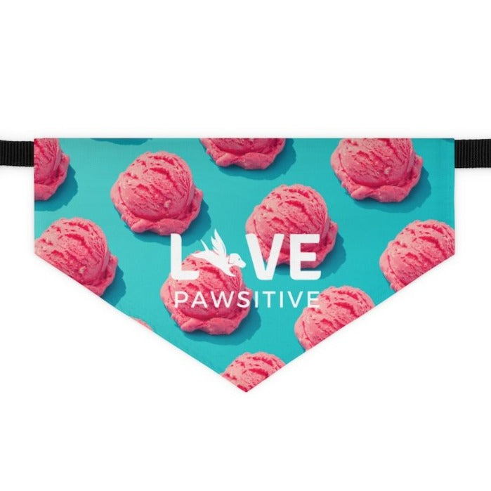 Live Pawsitive (Ice Cream Theme) Bandana Collar – Doggo and Hooman